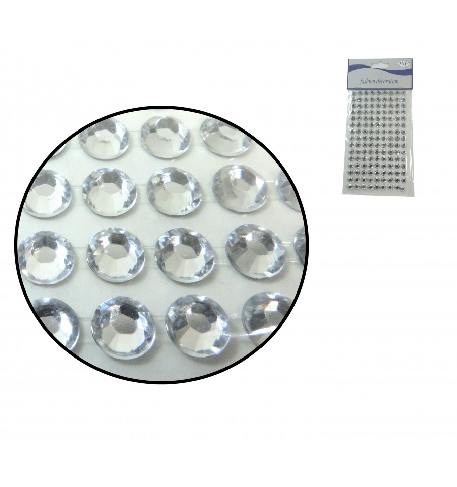 Sticker Medio diamante 8mm Plata